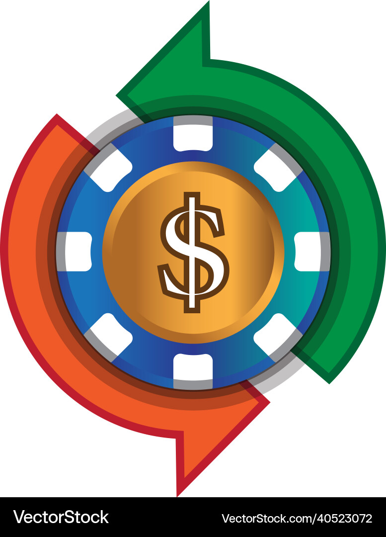 Dollar-coin theme design for casino concept Vector Image