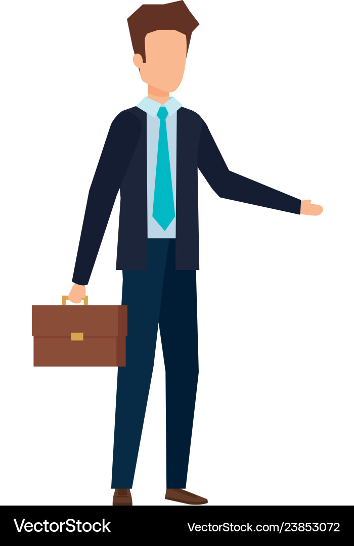 Elegant businessman with portfolio Royalty Free Vector Image