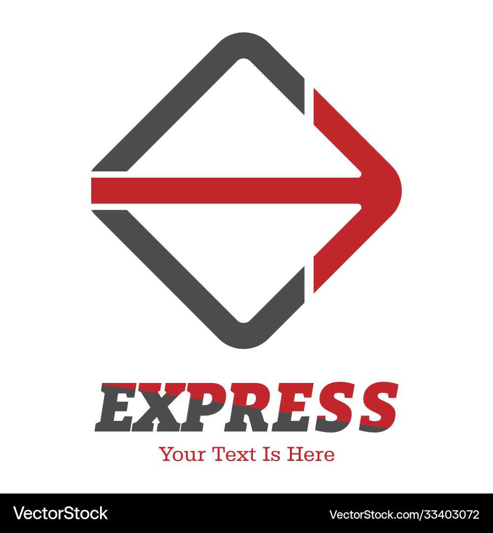 Express logo arrow and square for a logo brand Vector Image