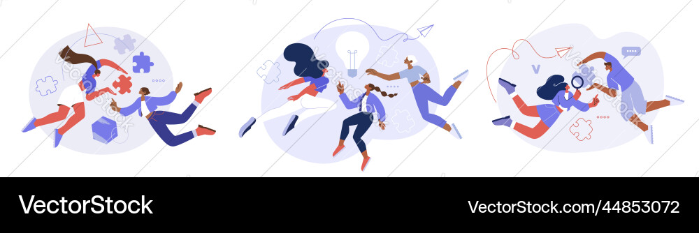 Group brainstorming i new idea generation Vector Image