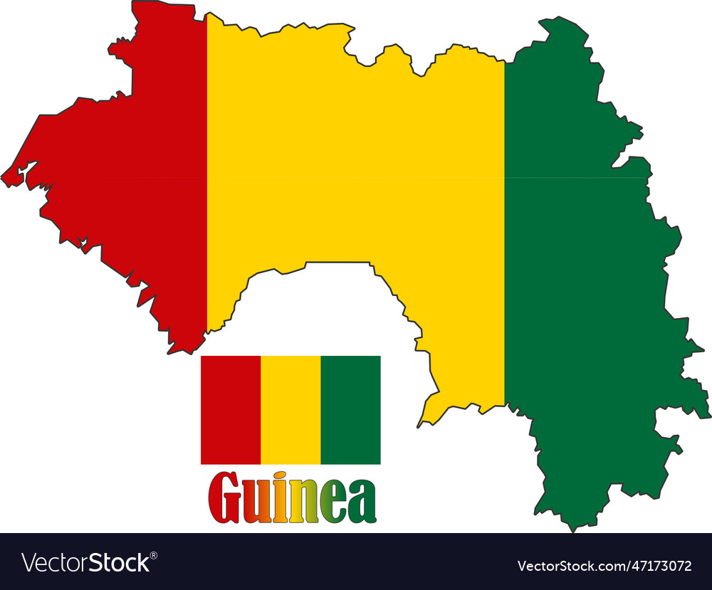 Guinea map and flag Royalty Free Vector Image - VectorStock