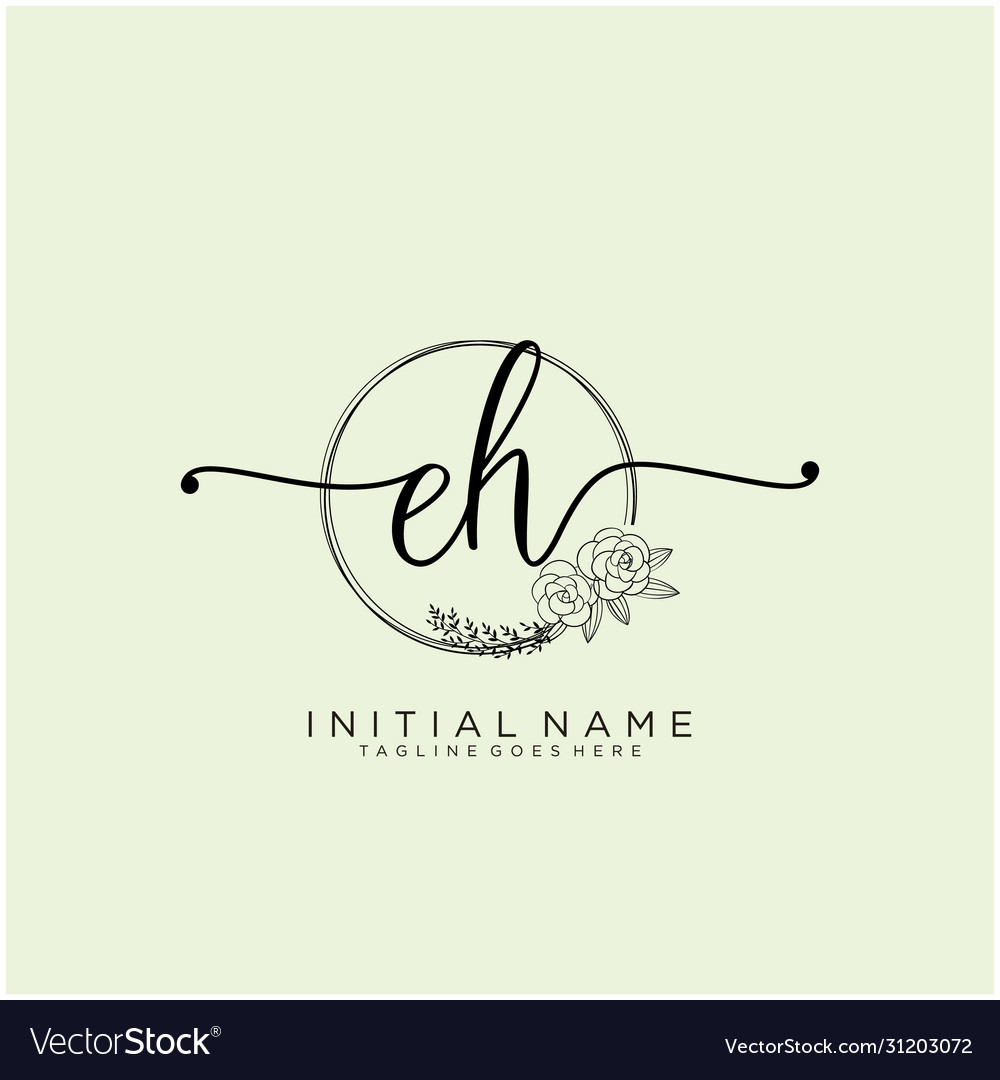 Letter initial eh beauty monogram and elegant Vector Image