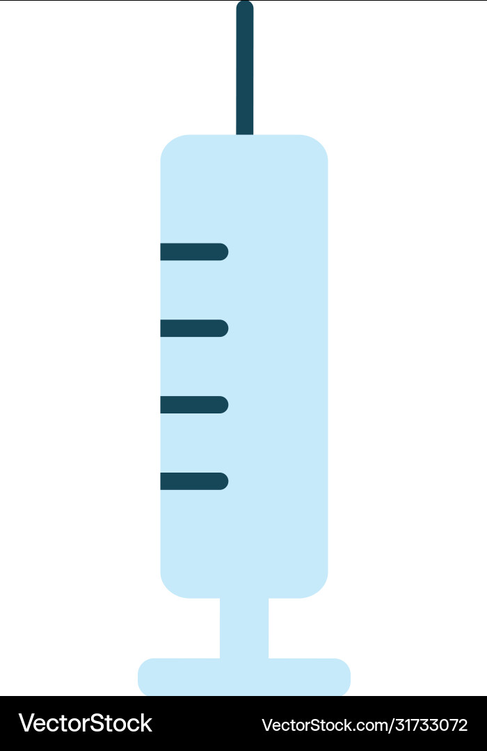 Medical syringe icon flat style Royalty Free Vector Image