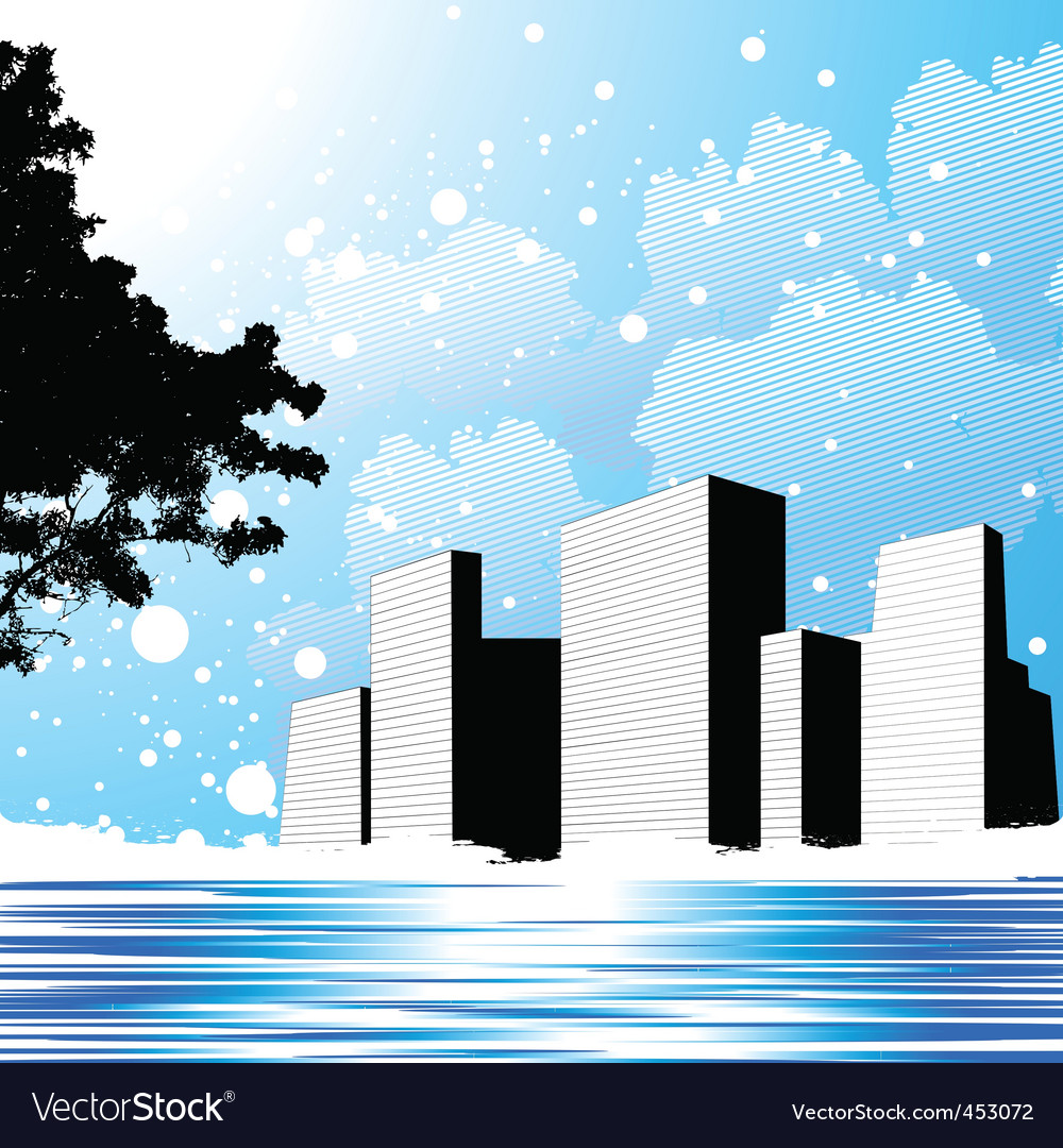 Winter city Royalty Free Vector Image - VectorStock