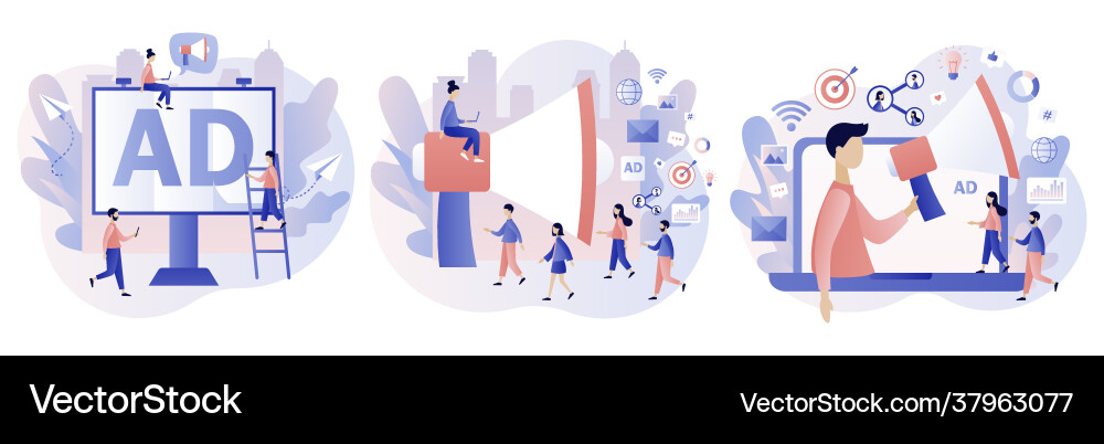 Advertising agency concept service advertisement Vector Image