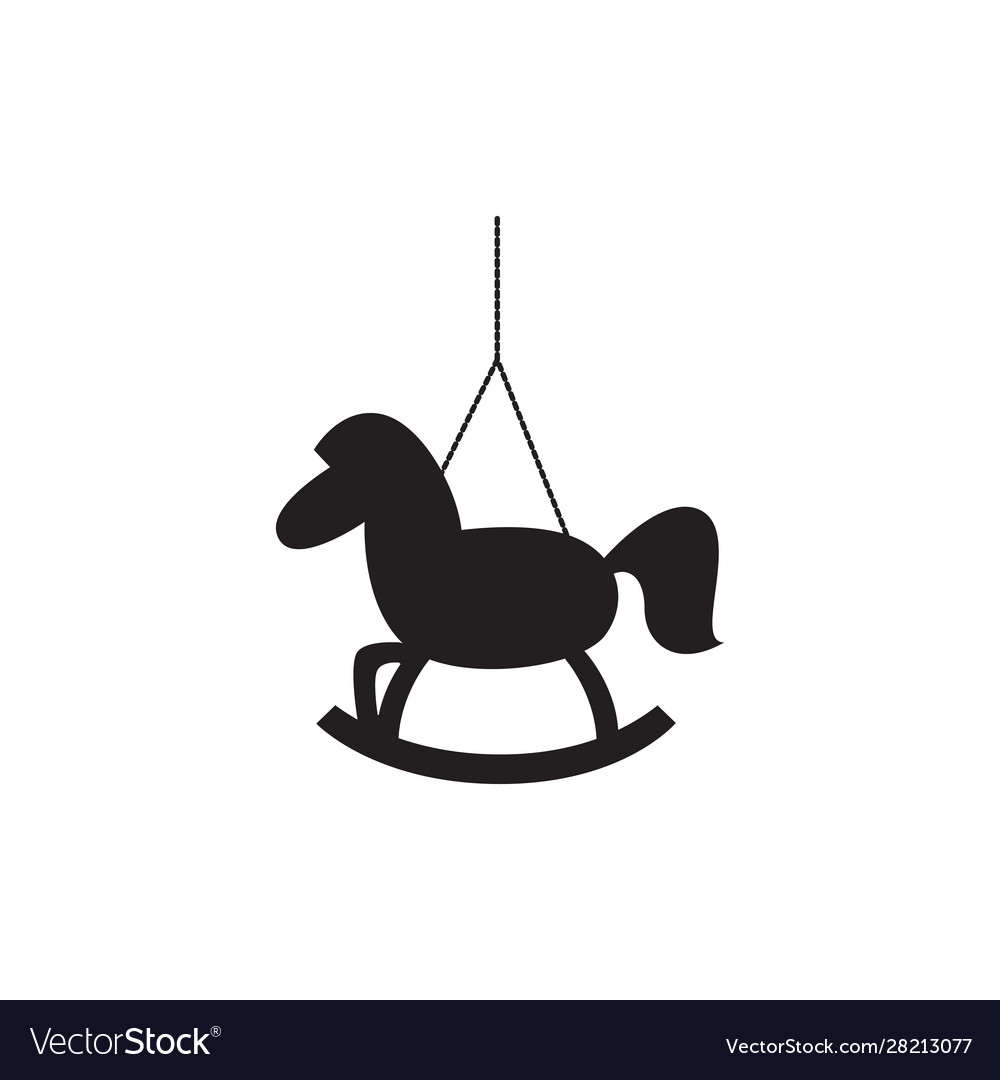 Christmas tree traditional horse toy silhouette Vector Image