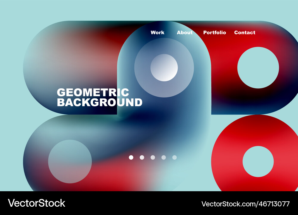 Circles and round shapes landing page abstract Vector Image