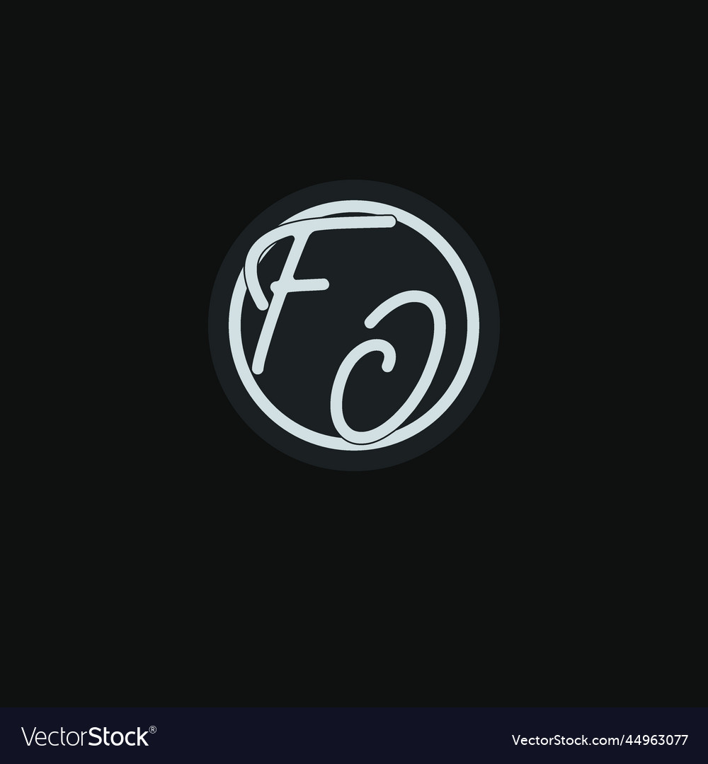 Initials fo logo monogram with simple circle line Vector Image