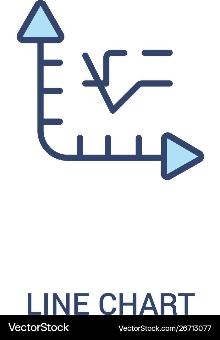Line chart concept 2 colored icon simple Vector Image