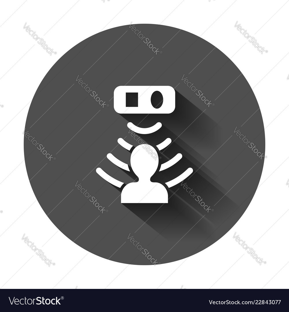 Motion sensor icon in flat style waves Royalty Free Vector