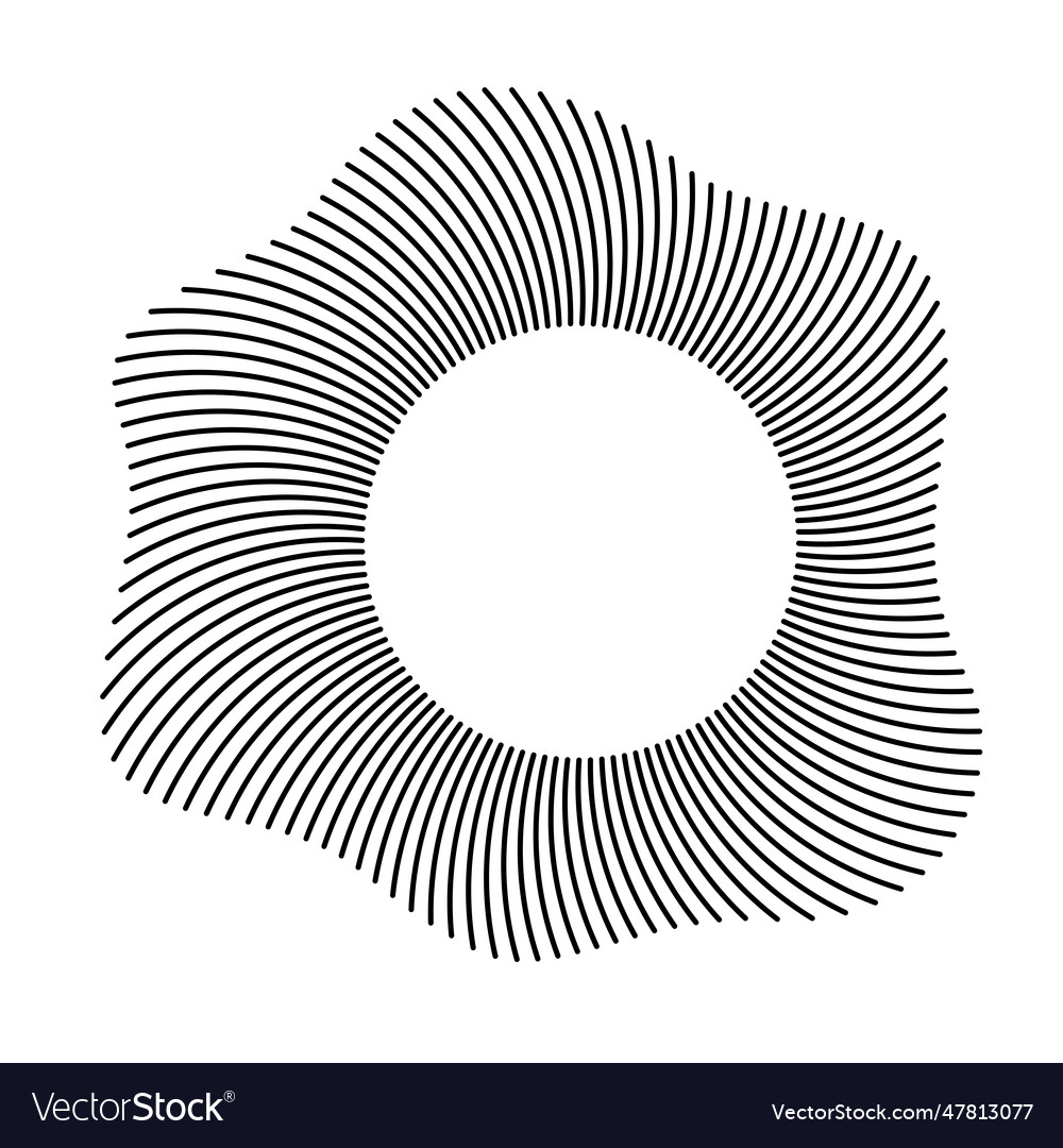 Round striped logo lines in circle form Royalty Free Vector