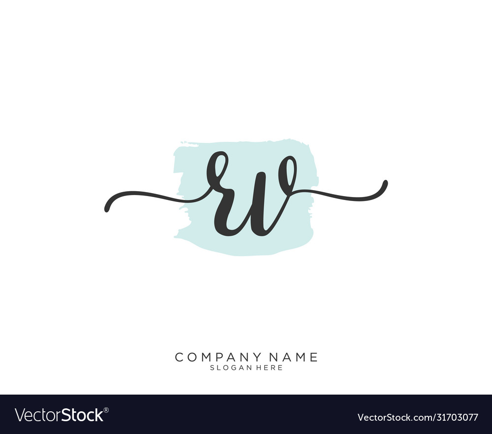 Rv initial handwriting logo design Royalty Free Vector Image Rv initial handwriting logo design Royalty Free Vector Image