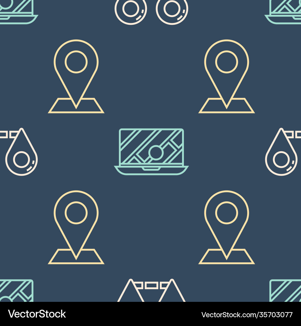 Set line route location location and city map Vector Image