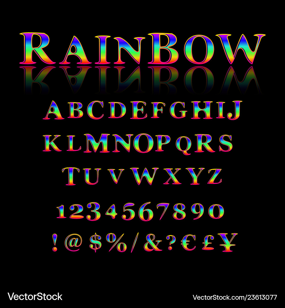 Stylized colorful font Royalty Free Vector Image