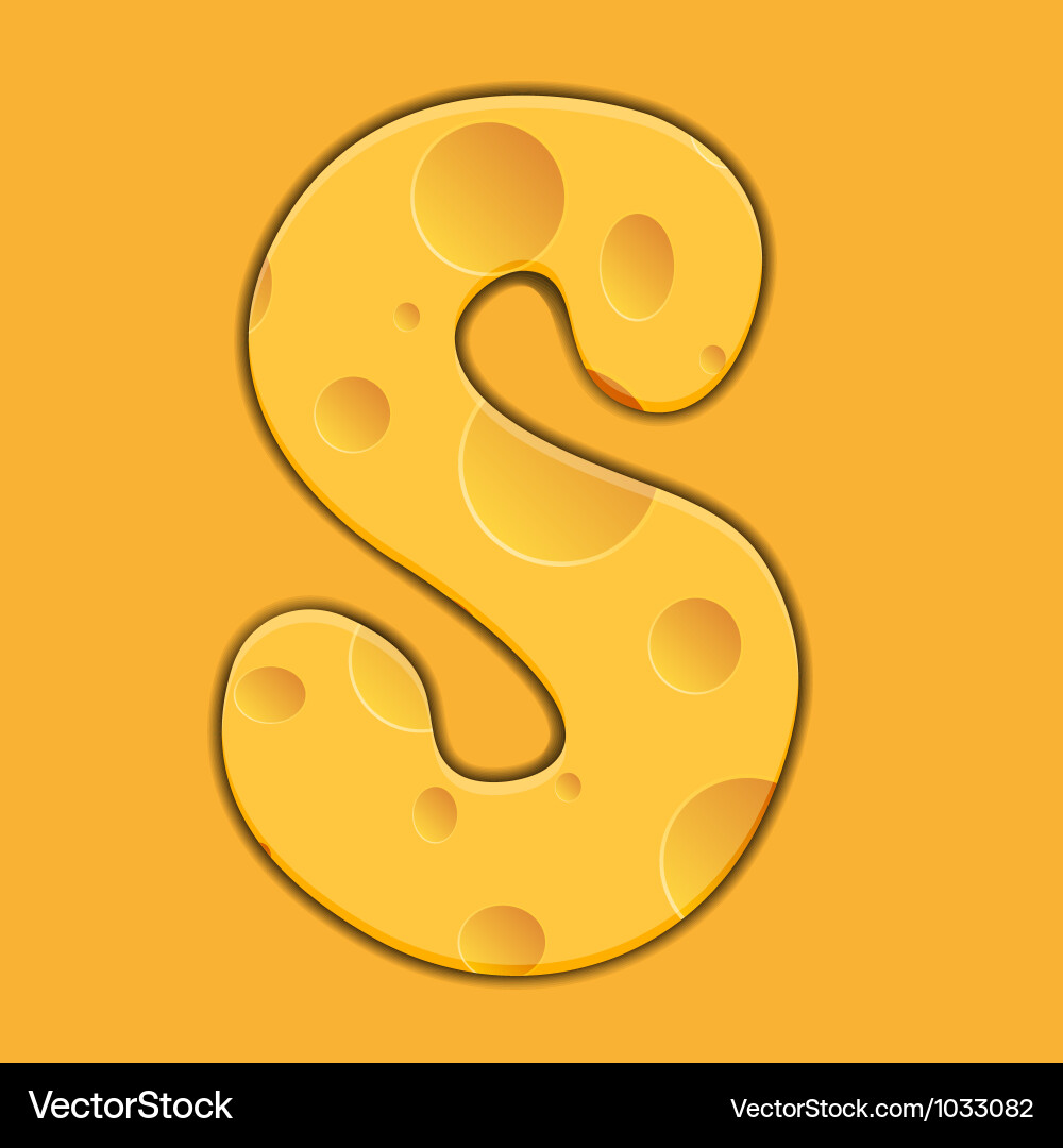 Alphabet cheese Royalty Free Vector Image - VectorStock