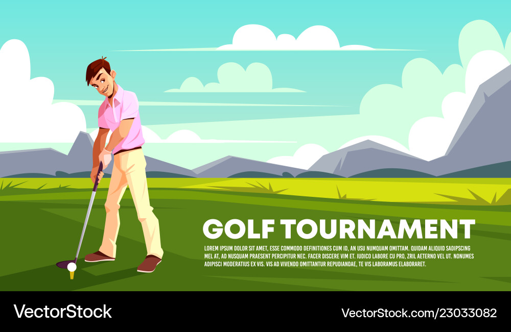 Background golf tournament sport poster Royalty Free Vector