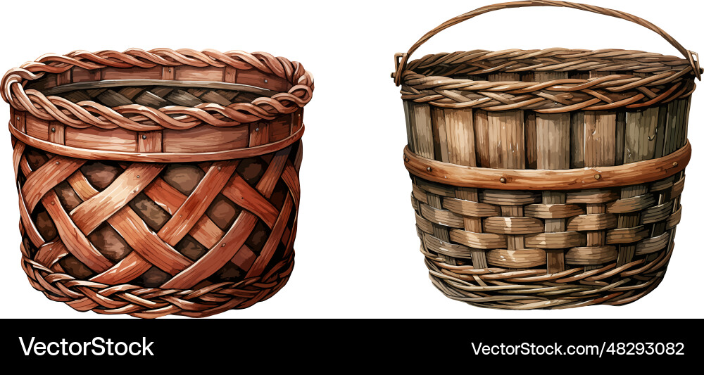 Basket clipart isolated Royalty Free Vector Image