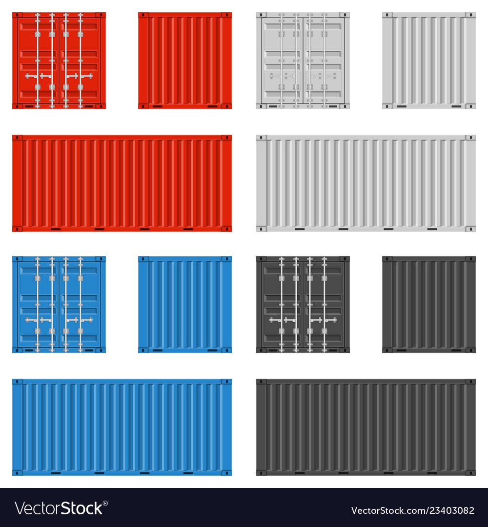 Cargo container set Royalty Free Vector Image - VectorStock