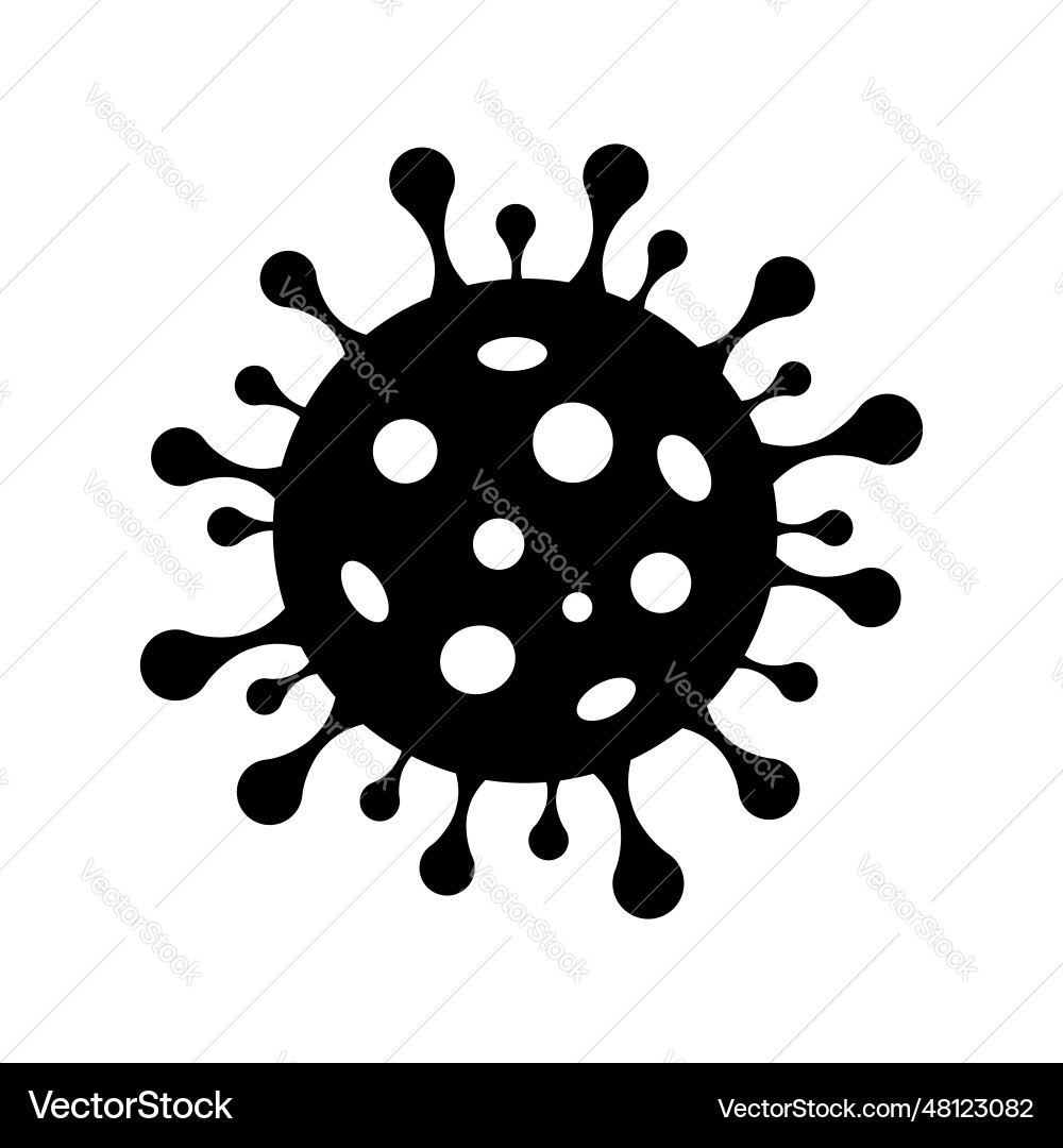 Corona virus silhouette symbol isolated icon Vector Image