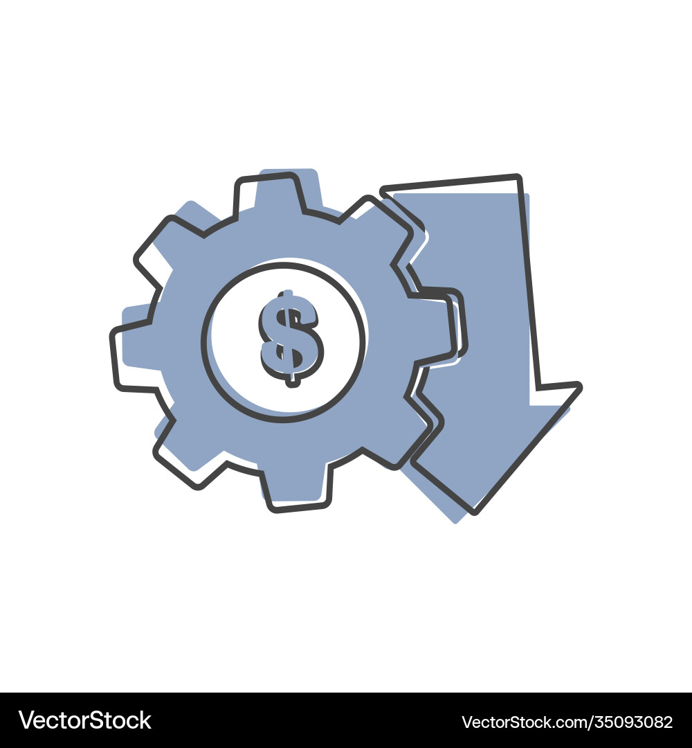 Cost reduction icon cartoon style on white Vector Image