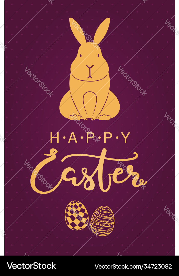 Easter gold and purple card design Royalty Free Vector Image