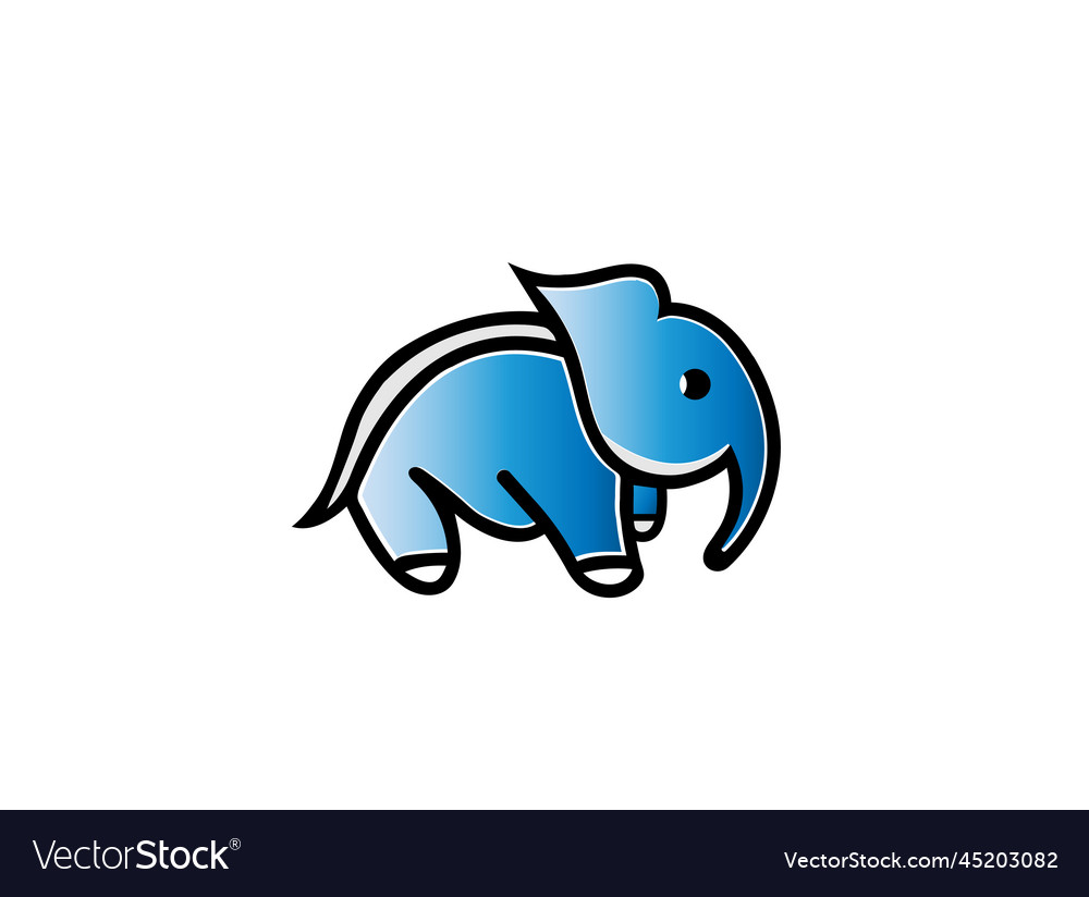 Elephant logo kids logo drawing Royalty Free Vector Image