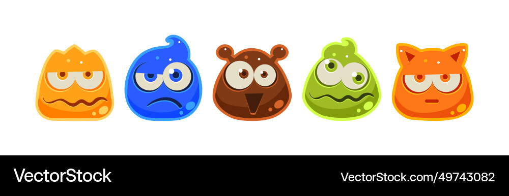 Funny jelly character snout and face set Vector Image