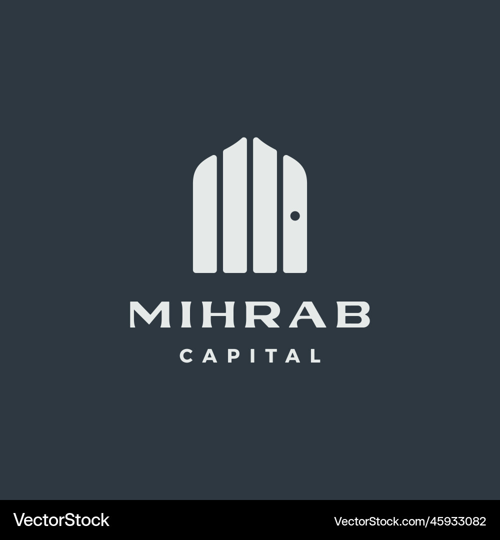 Mihrab niche arch door logo icon Royalty Free Vector Image