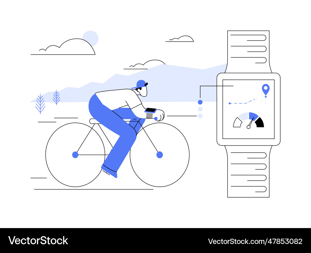 Smartwatch outdoor cycling tracking abstract Vector Image