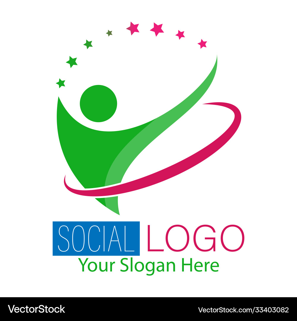 Social logo for a brand sticker Royalty Free Vector Image
