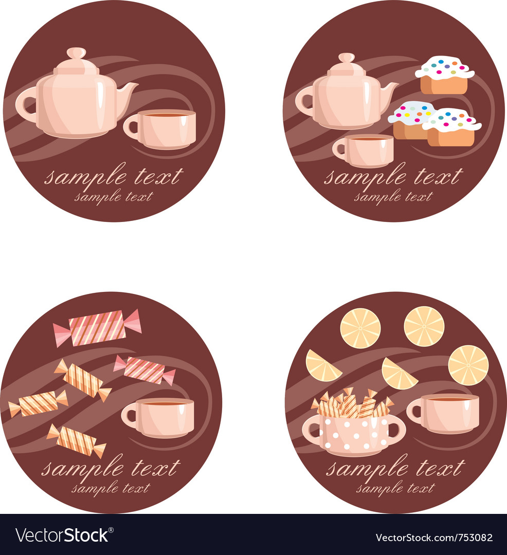 Tea set Royalty Free Vector Image - VectorStock