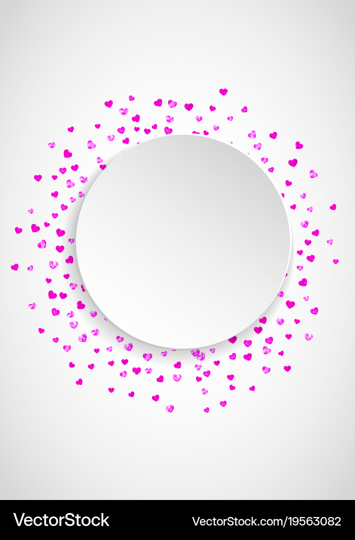 Valentines paper frame with gold glitter hearts Vector Image