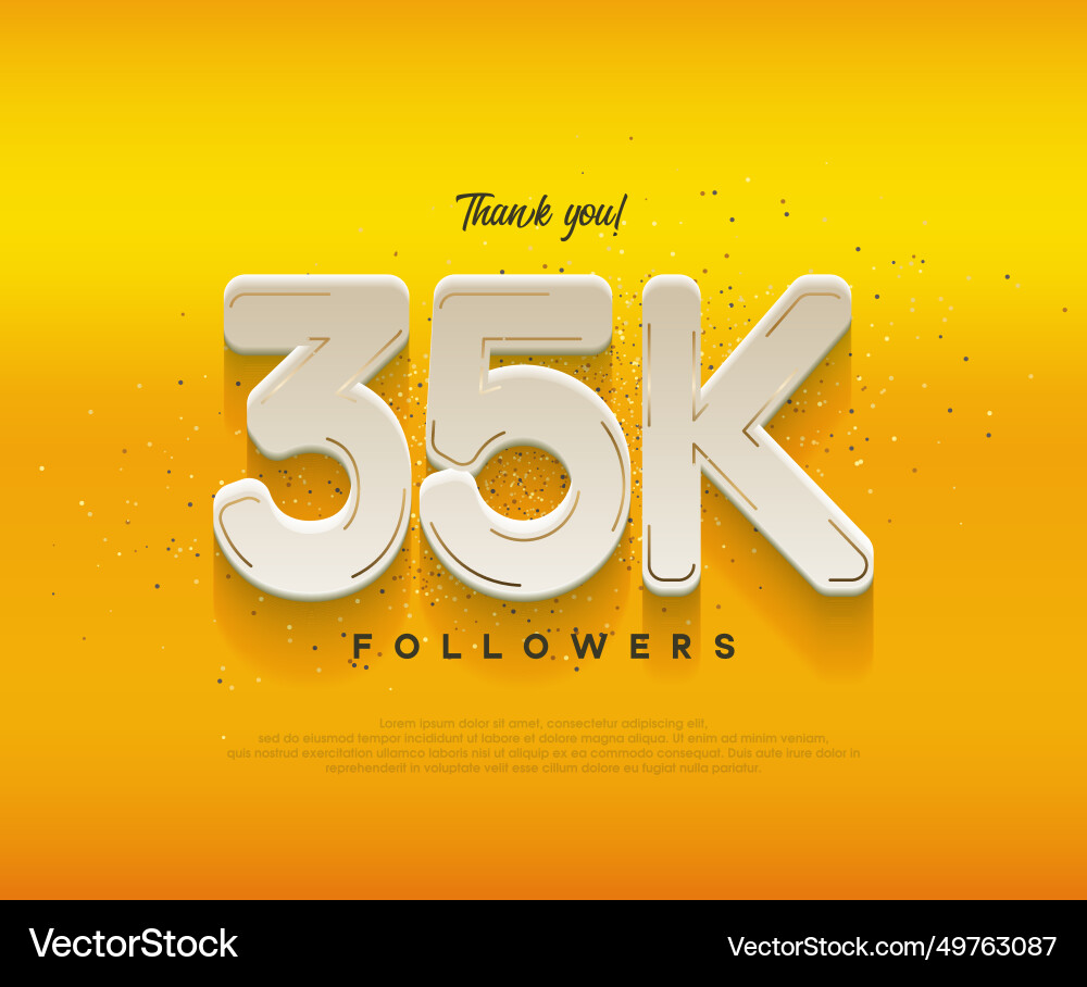 35k followers celebration with modern white Vector Image