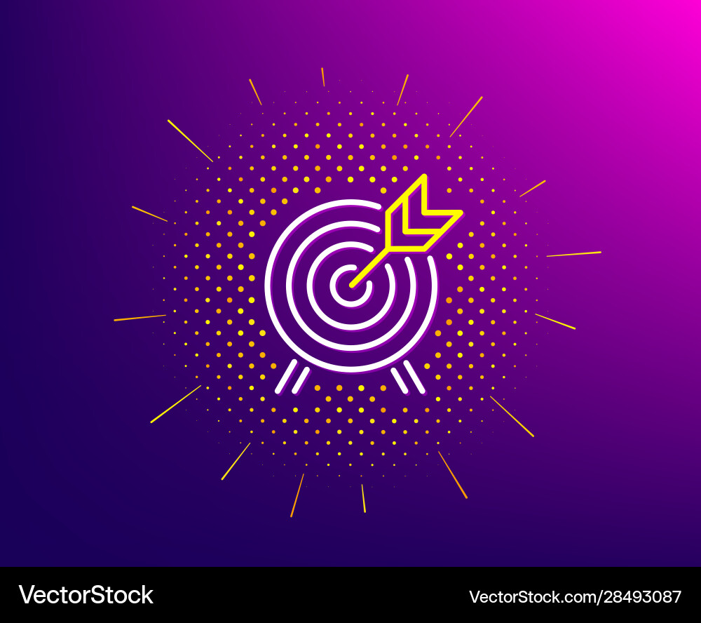 Archery line icon amusement park attraction sign Vector Image