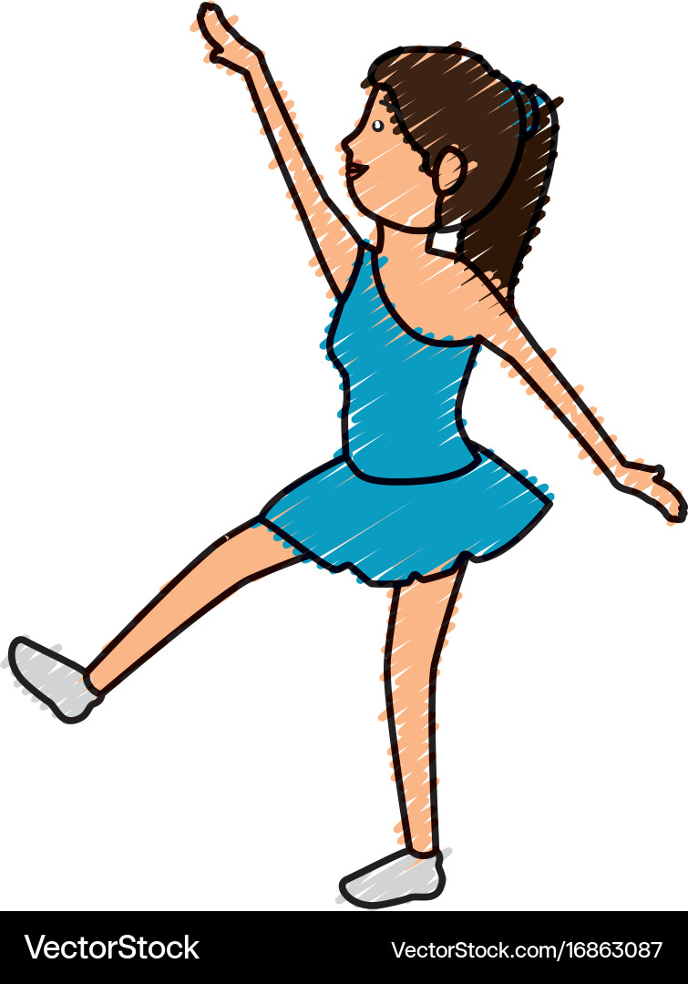 Beautiful woman dancing vallet Royalty Free Vector Image