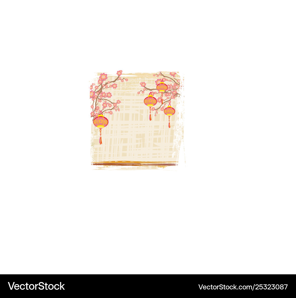 Chinese new year with lanterns - card Royalty Free Vector