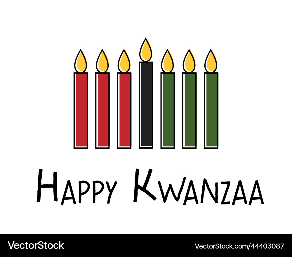 Happy kwanzaa greeting card with text seven Vector Image