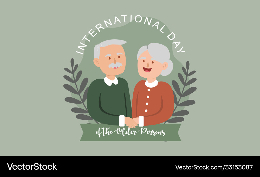 International day older persons elderly logo Vector Image
