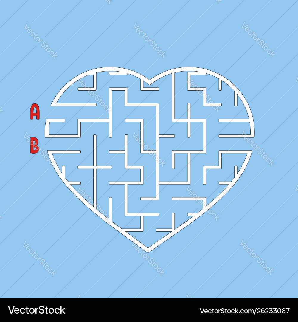 Labyrinth in shape a heart game for kids Vector Image