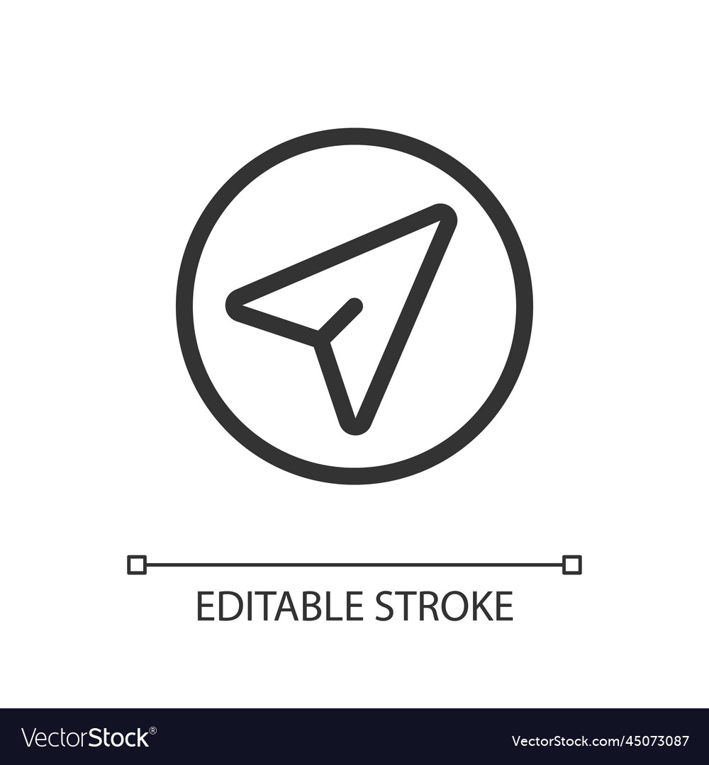 Navigation pointer pixel perfect linear ui icon Vector Image