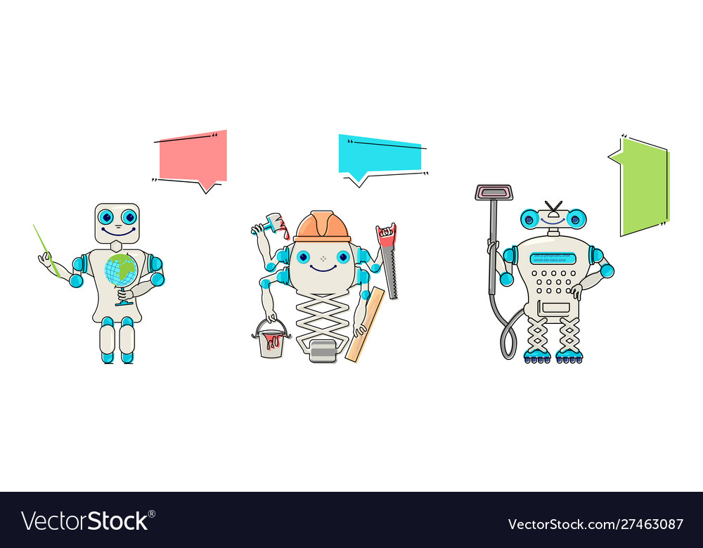 Set chatbot Royalty Free Vector Image - VectorStock