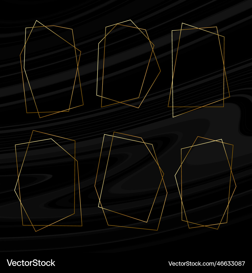 Set of geometric art deco frames for wedding Vector Image