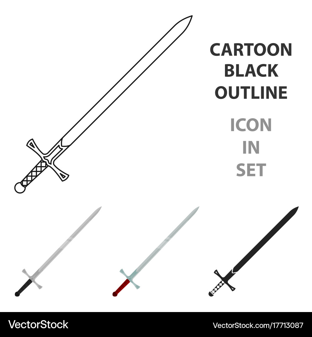 Two-handed sword icon cartoon single weapon Vector Image