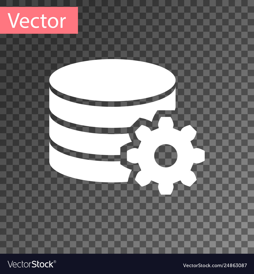 White setting database server icon isolated Vector Image