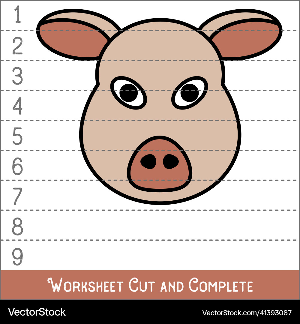 Worksheet game for kids children math puzzles cut Vector Image