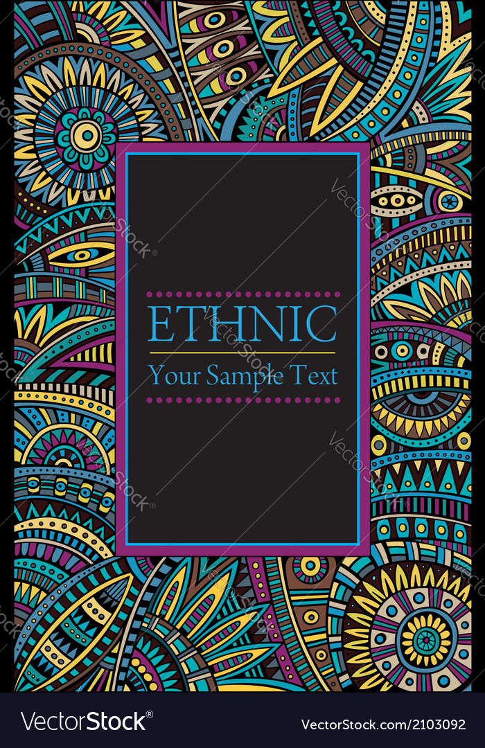 Abstract ethnic patterns border Royalty Free Vector Image