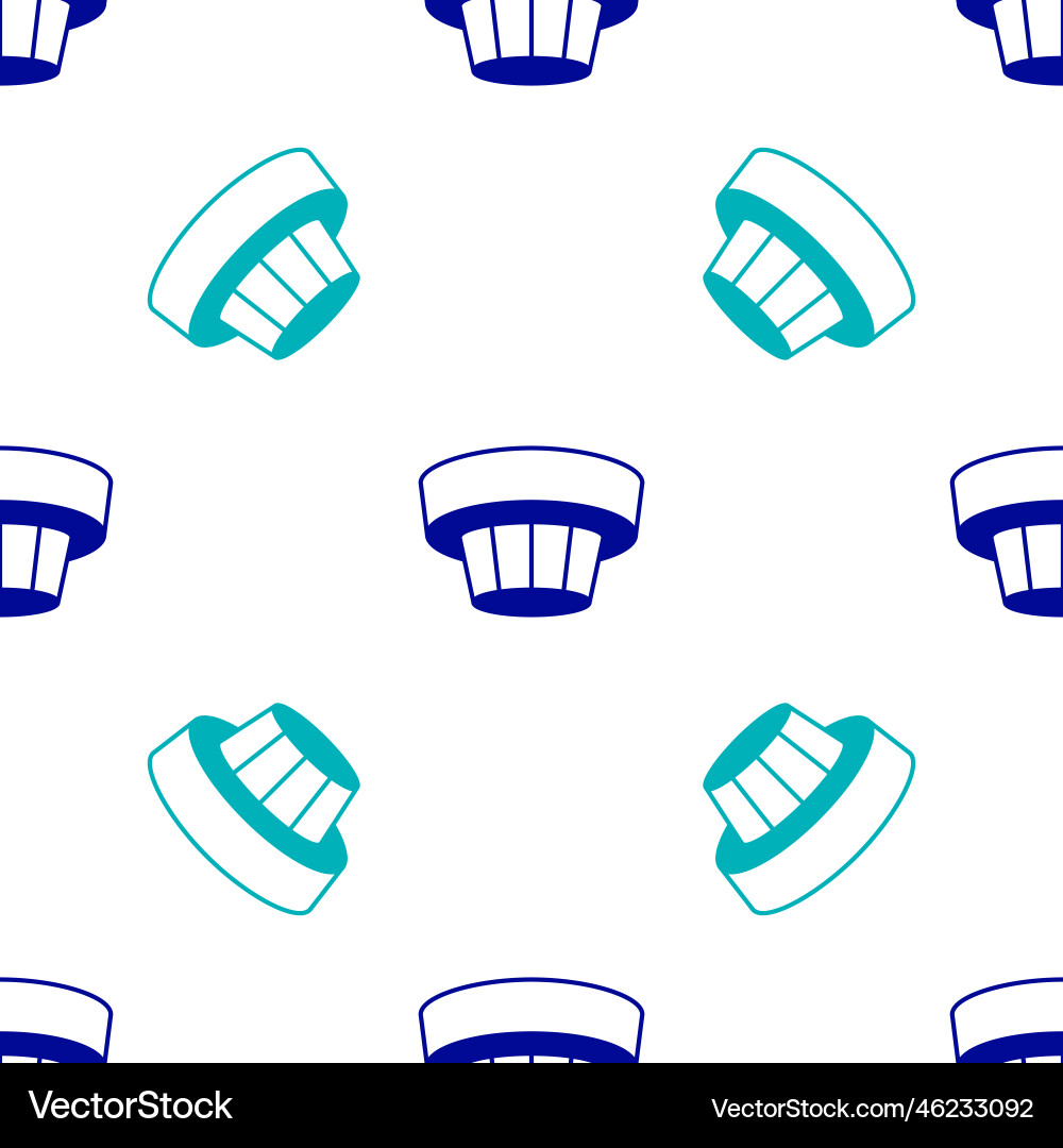 Blue smoke alarm system icon isolated seamless Vector Image