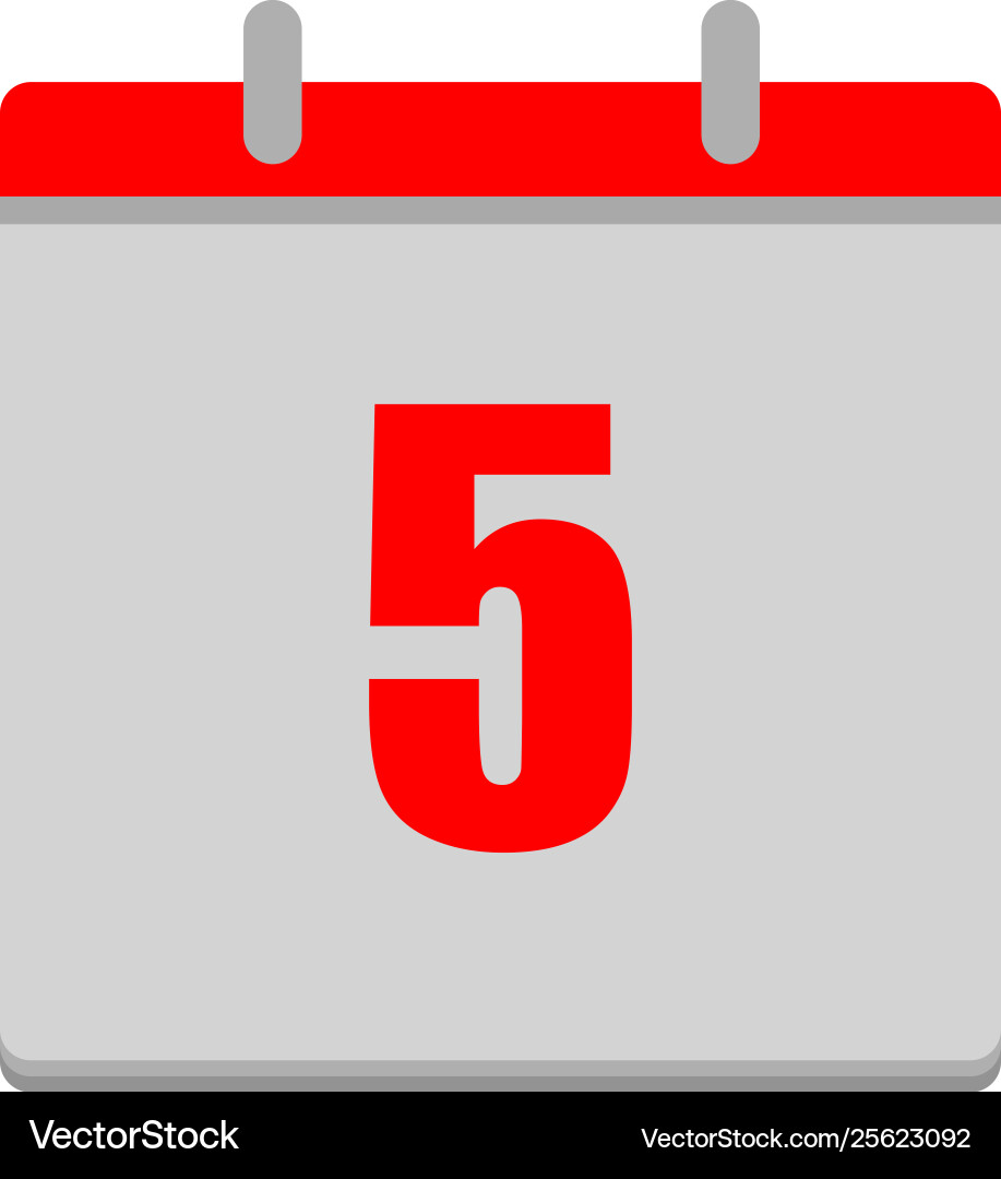 Calendar date - day five business office event Vector Image