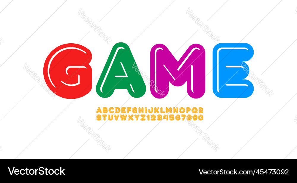 Child font bright kids alphabet Royalty Free Vector Image
