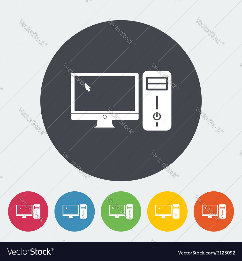 Computer flat icon Royalty Free Vector Image - VectorStock